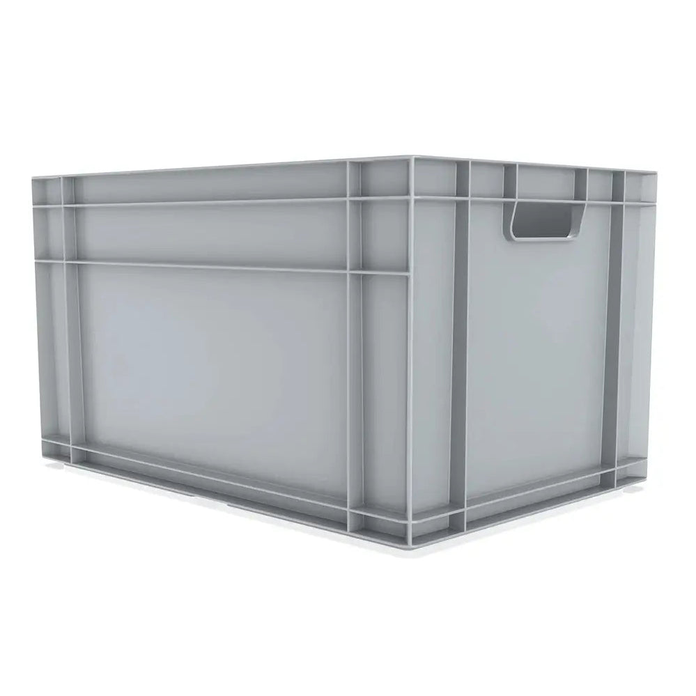 66L Heavy Duty Euro Crate Plastic Storage Box 400x600x340mm - Grey